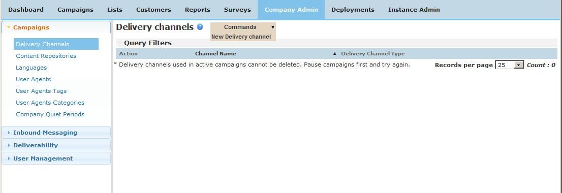 Configure Twitter Delivery Channel in the Connect UI